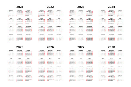 Calendar 2023 and 2030, an Icon by Volyk