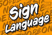 Sign Language, a Script Font by Comicraft Fonts