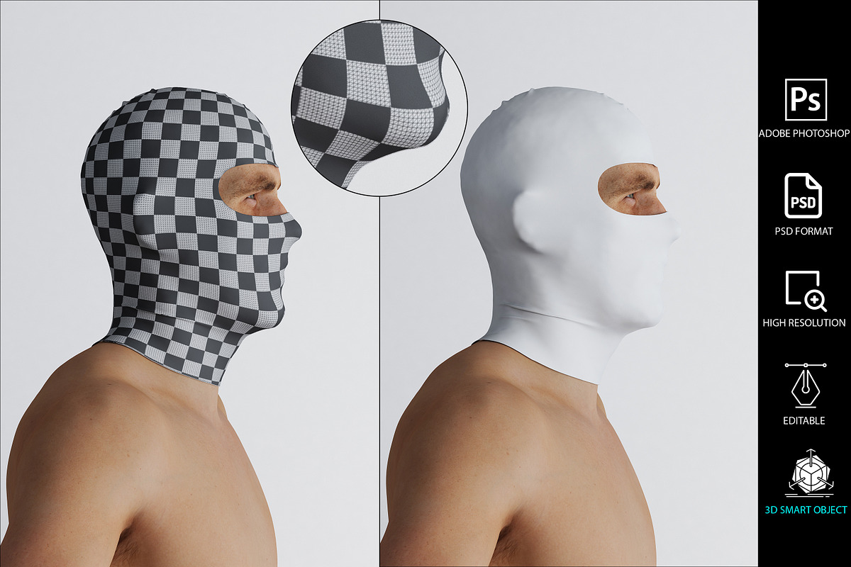 Balaclava Mask Mockup, a Hat Mockup by GraphicVil