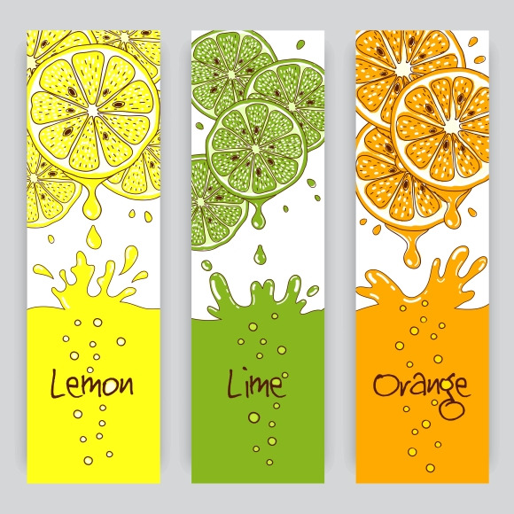 Citrus fruit banners, a Background Graphic by Microvector