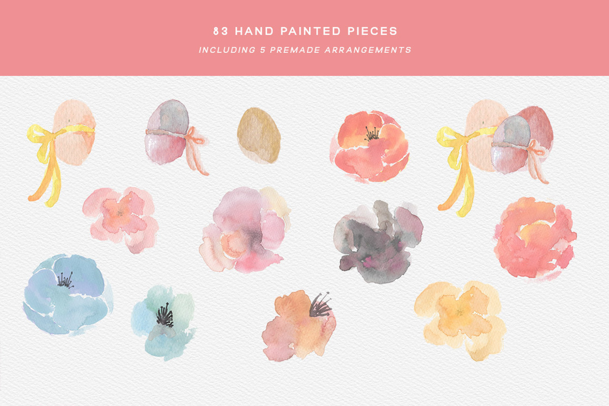 Spring Watercolor Clipart Set, an Illustration by Creativeqube Design