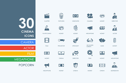25 cinema icons | Icons ~ Creative Market