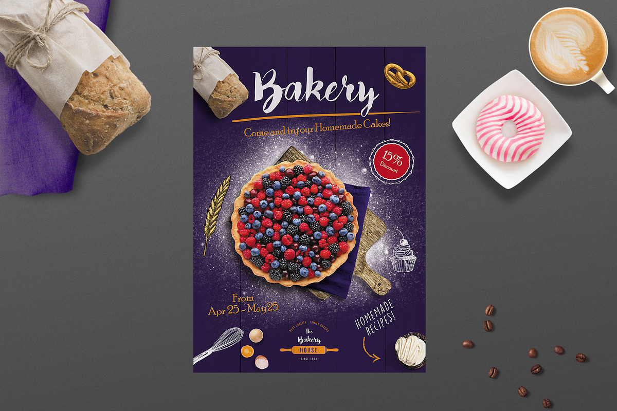 Bakery Promotion Flyer, a Flyer Template by Nina Shaw