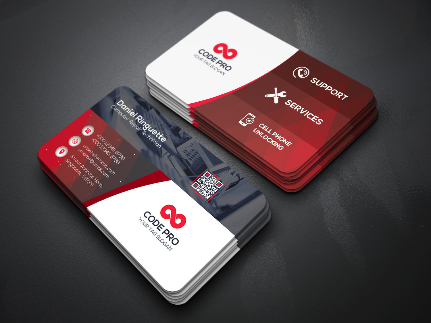 Mobile Repair Business Card, a Business Card Template by Genereux Art