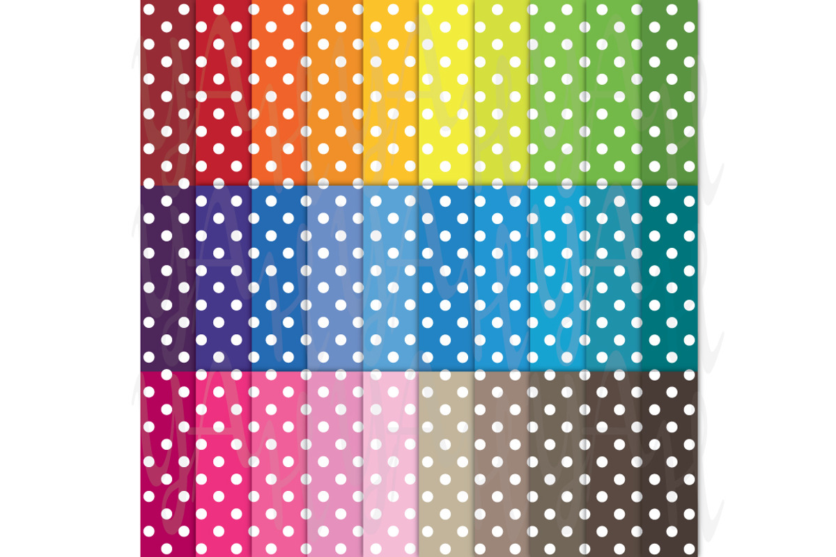30 Rainbow Polka Dot Digital Paper, an Illustration by YenzArtHaut ...