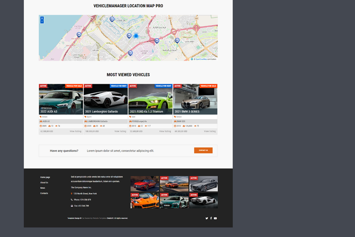 Car Catalog, Automotive Site Template
