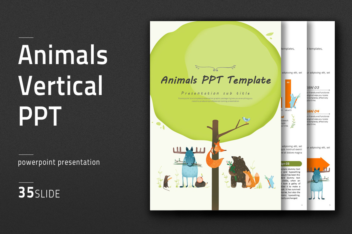 Animals Vertical PPT, a Presentation Template by GoodPello
