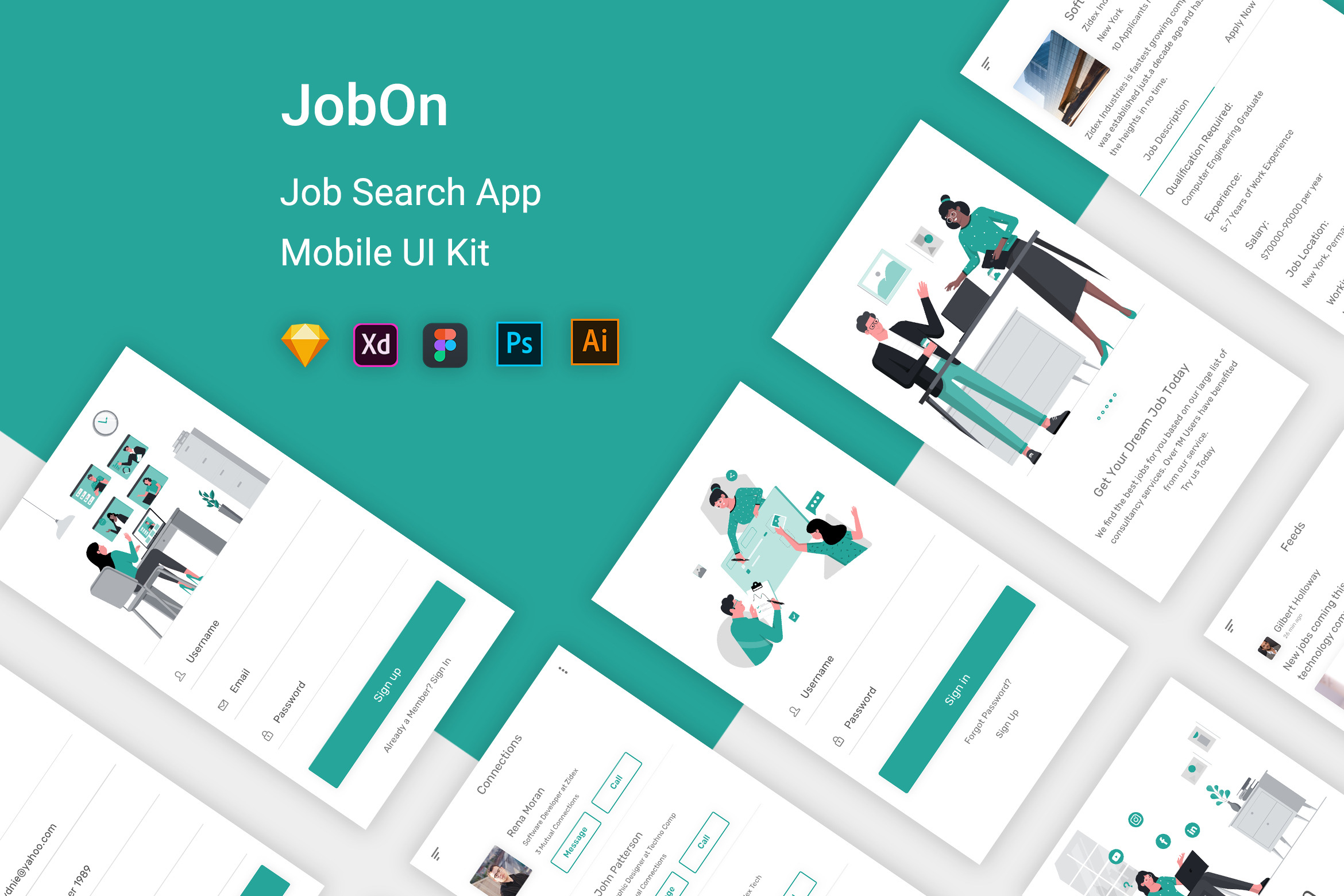 JobOn - Job Search UI Kit, an UI Kit Template by themelove