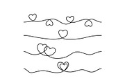 Set of seamless continuous line, a Decorative Illustration by Zaie