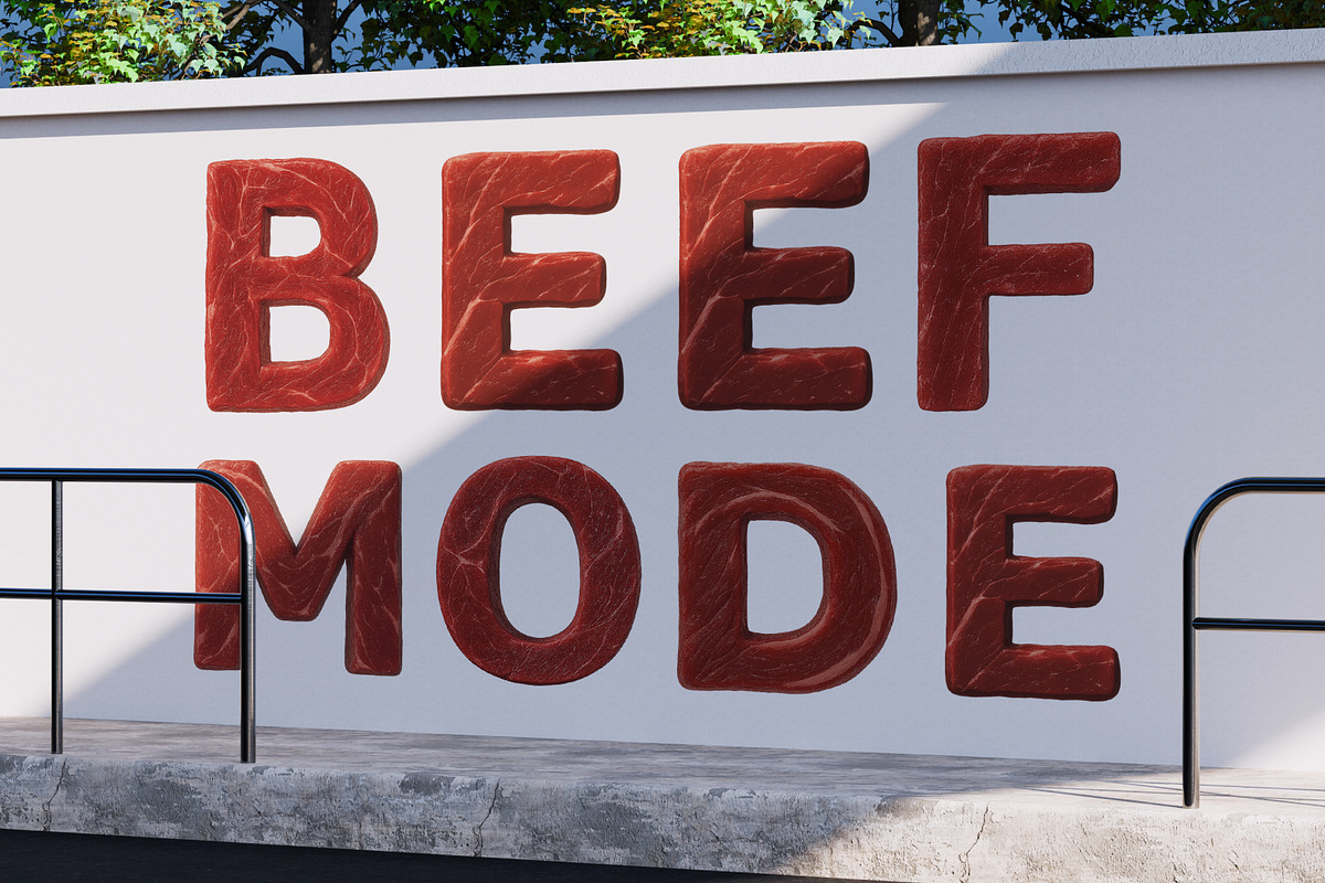 Meat 3D Font, a Font by Loudoun Design Co.