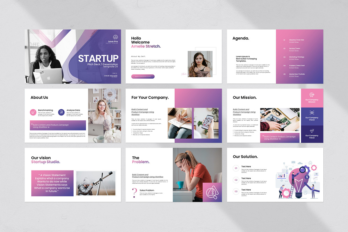 Startup Pitch Deck Template, a Presentation Template by evgenystudio