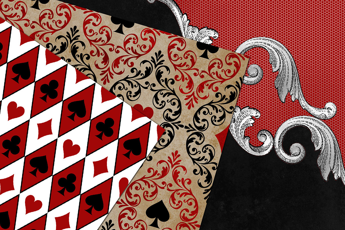 Playing Cards Digital Paper, a Texture Graphic by Digital Curio