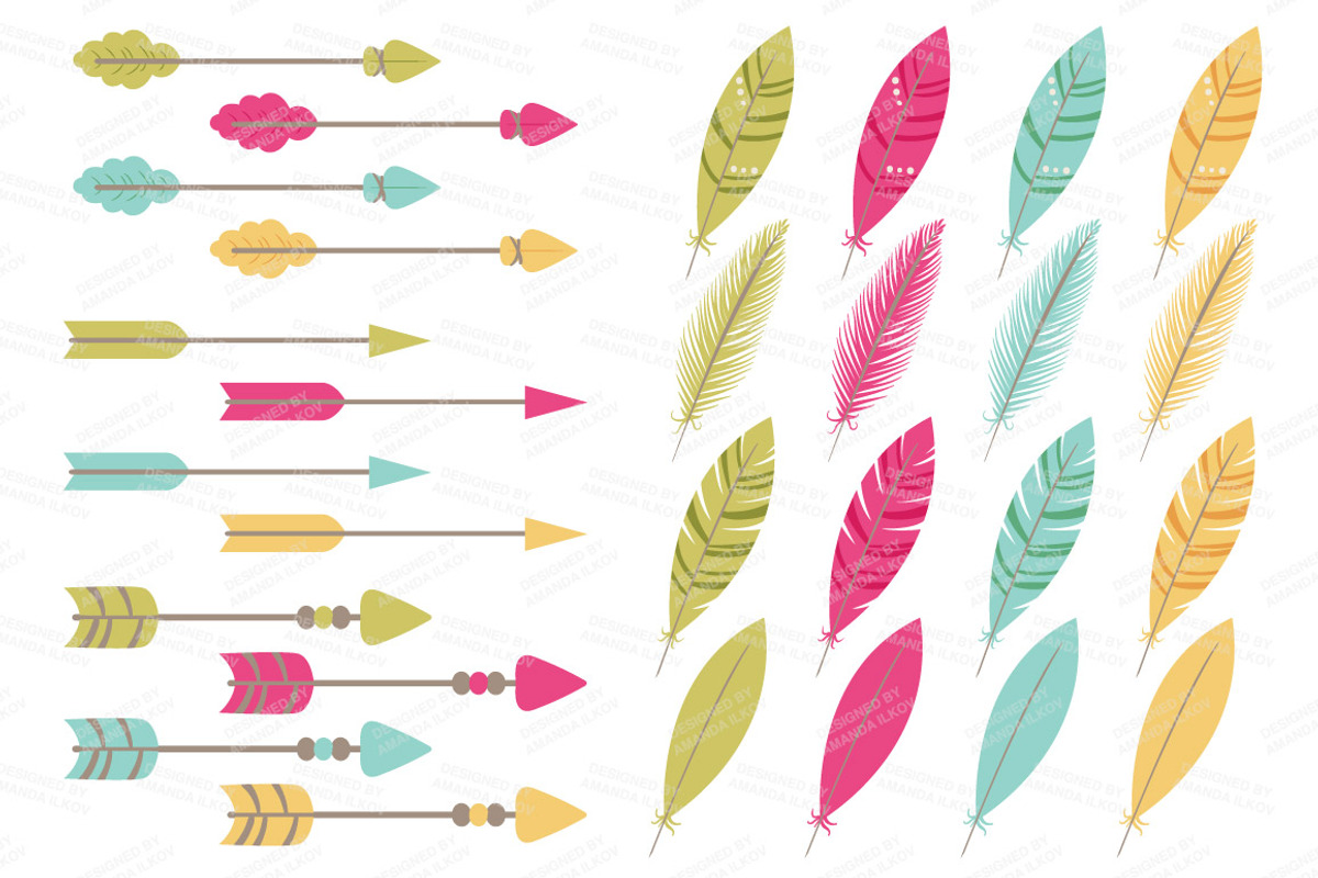 Bohemian Tribal Clipart & Vectors, an Illustration by Amanda Ilkov