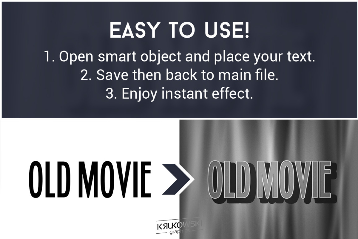 Old Movie Text Effect, a Layer Style Add-On by Krukowski Graphics