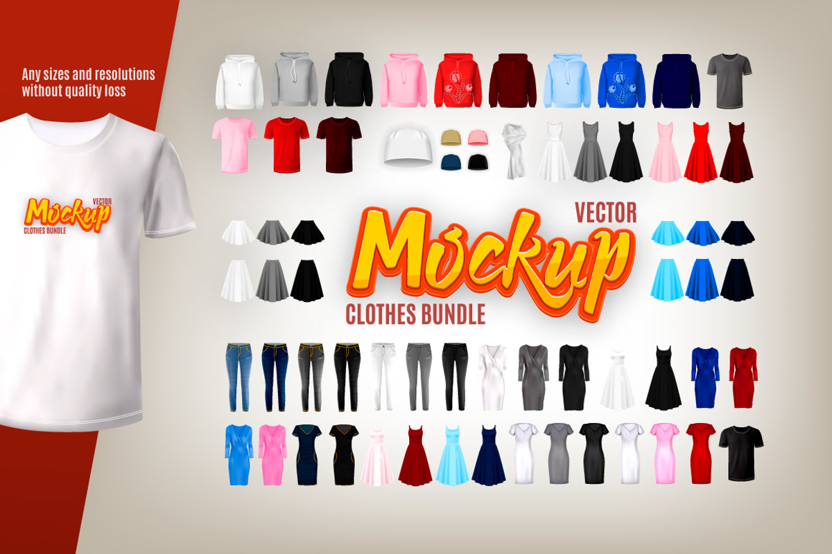 Vector clothes Mockups bundle, a Hoody Mockup by leezarius