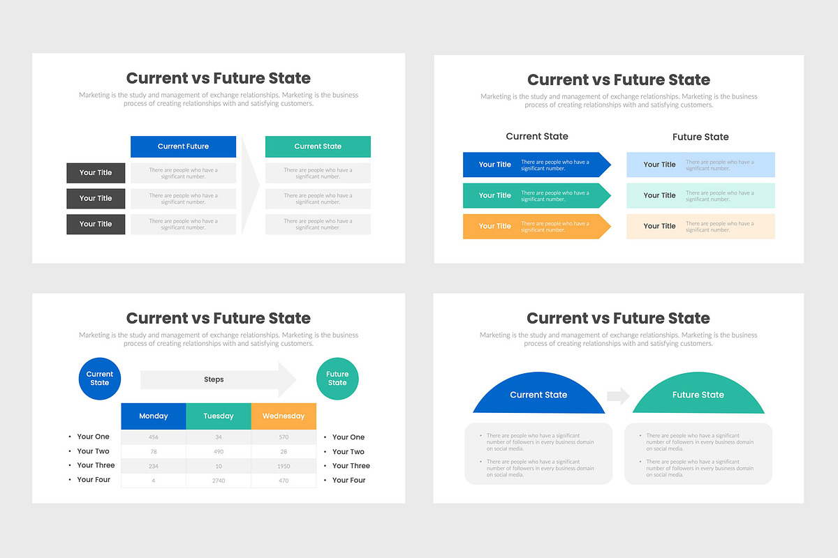 Current vs Future State Infographics, a Presentation Template by slidequest