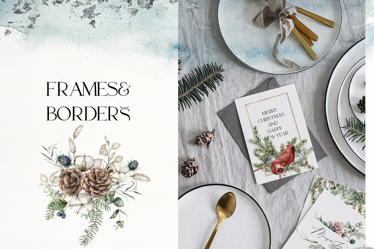 Christmas spirit watercolor clipart