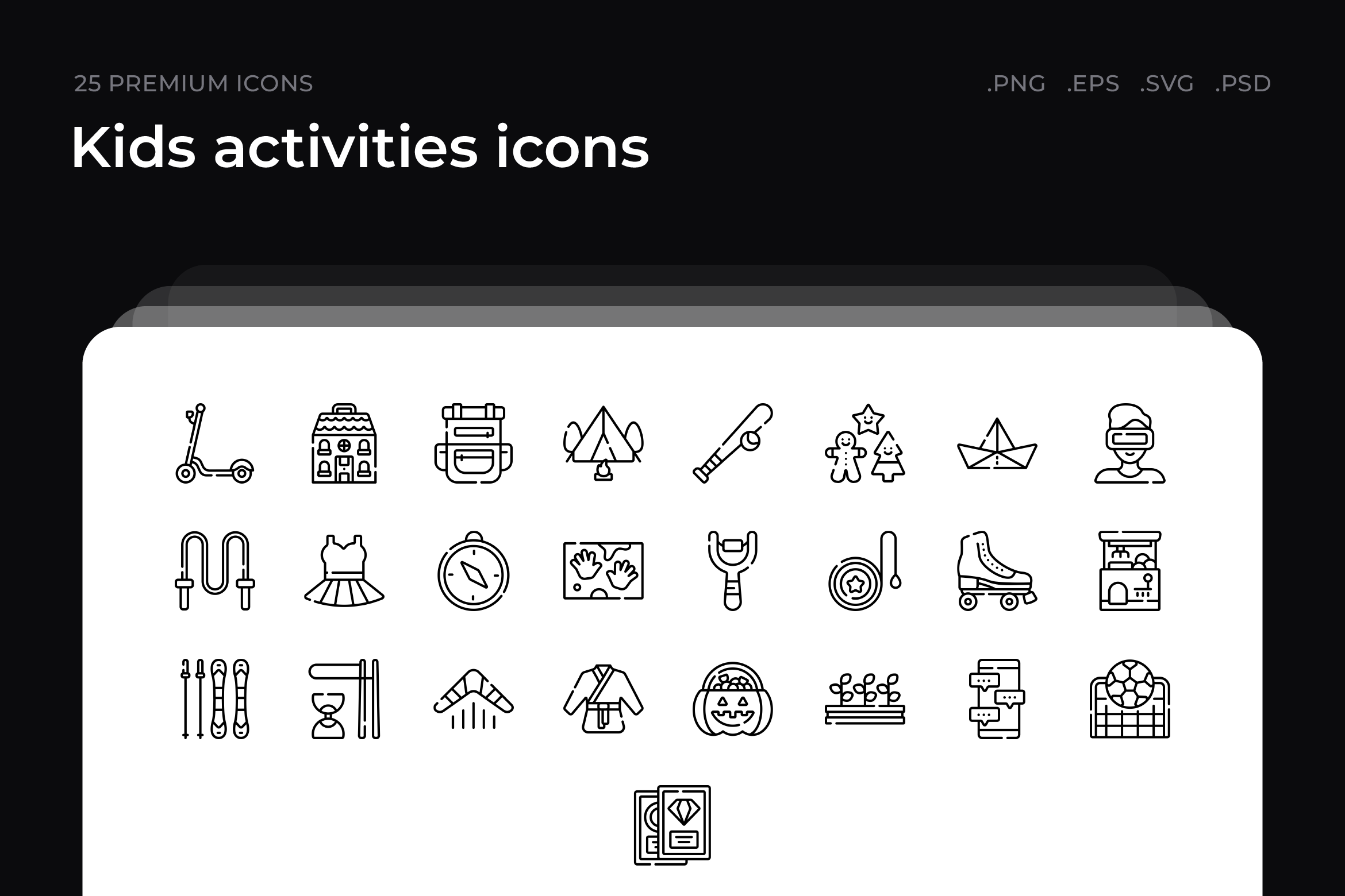 Kids activities icons, an Outline Icon by Wencory | Creative Market