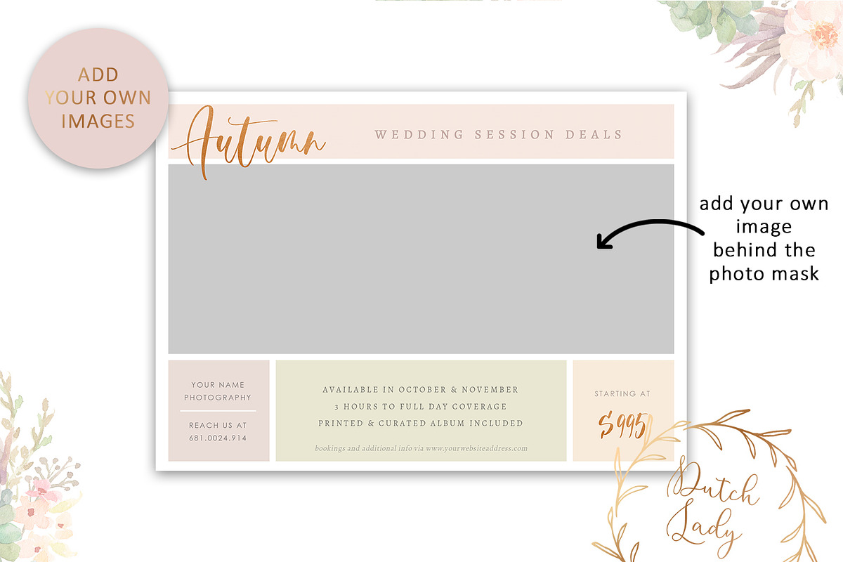 PSD Photo Session Card Template #71, a Card Template by The Dutch Lady ...