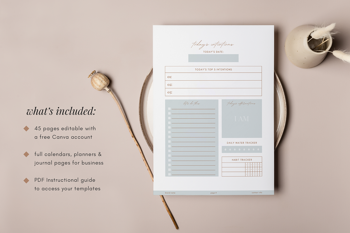 2024 Journal Planner Canva Template, a Design Template by Studio Soluna | Creative Market