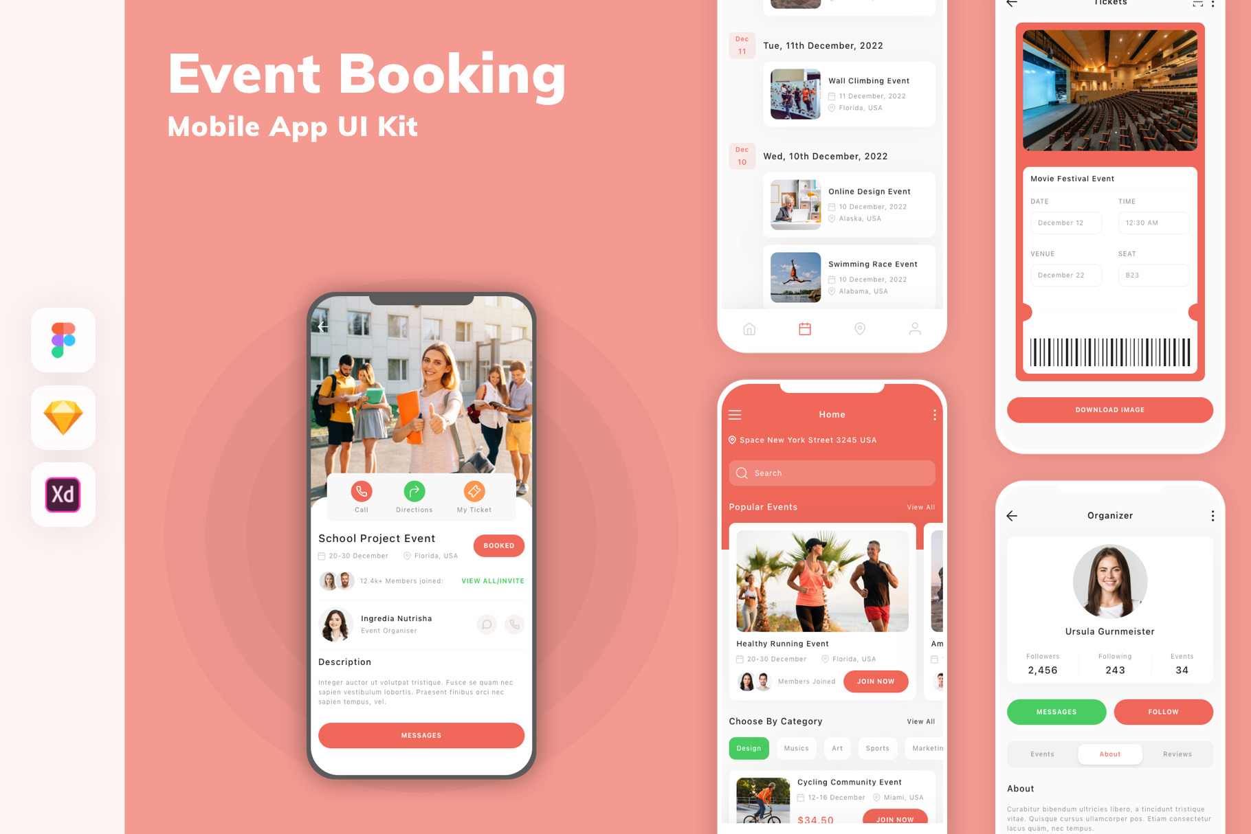 Event Booking Mobile App UI Kit, an UI Kit Template by uicube