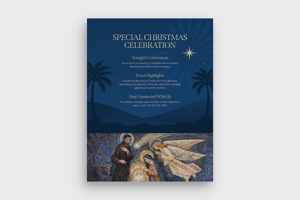 Christmas Nativity Flyer Template, a Flyer Template by BrandPacks