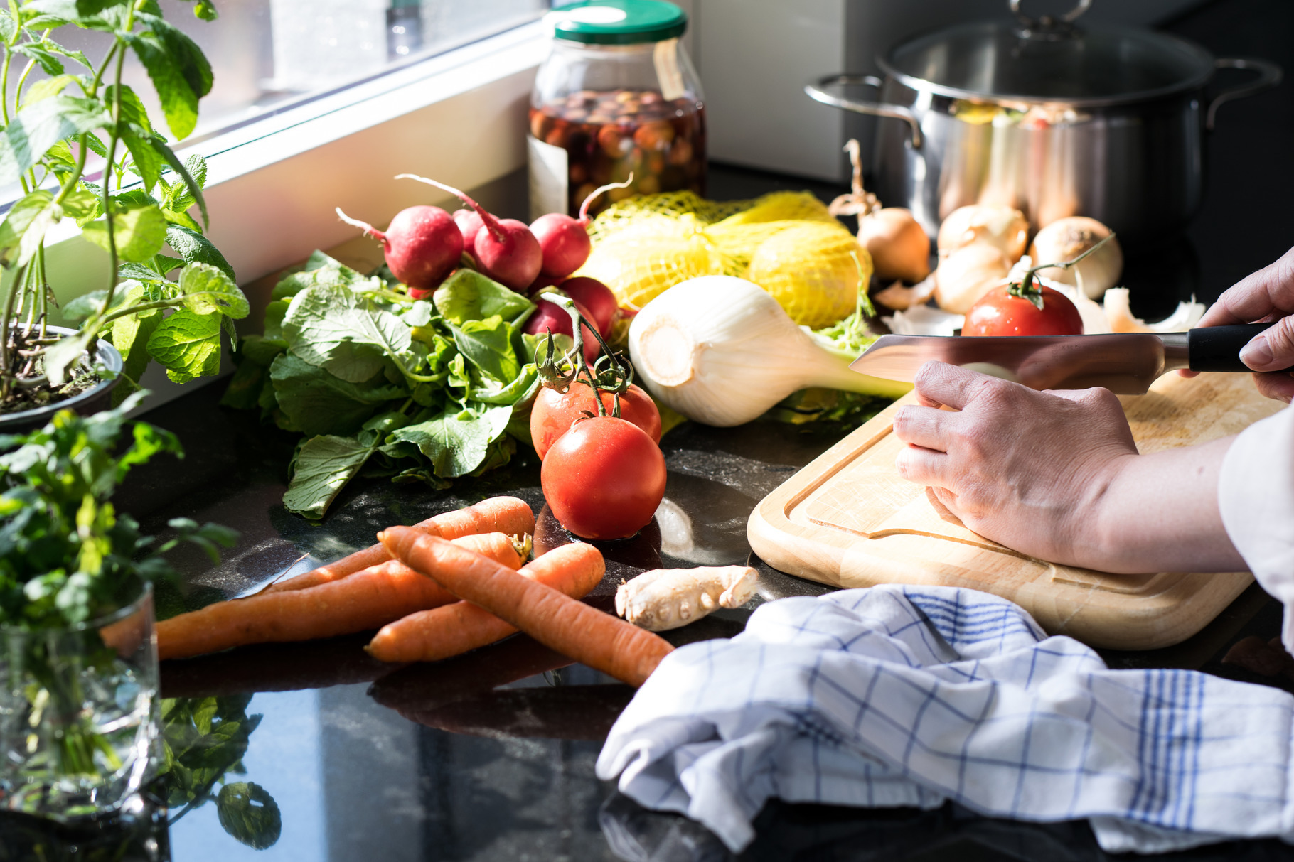 Cooking in a modern kitchen xv featuring food, cooking, and ingredient ...