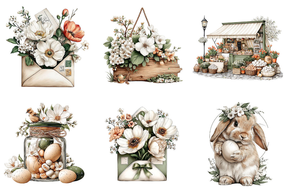 Watercolor Easter Clipart Bundle, an Illustration by DreamCafeArt