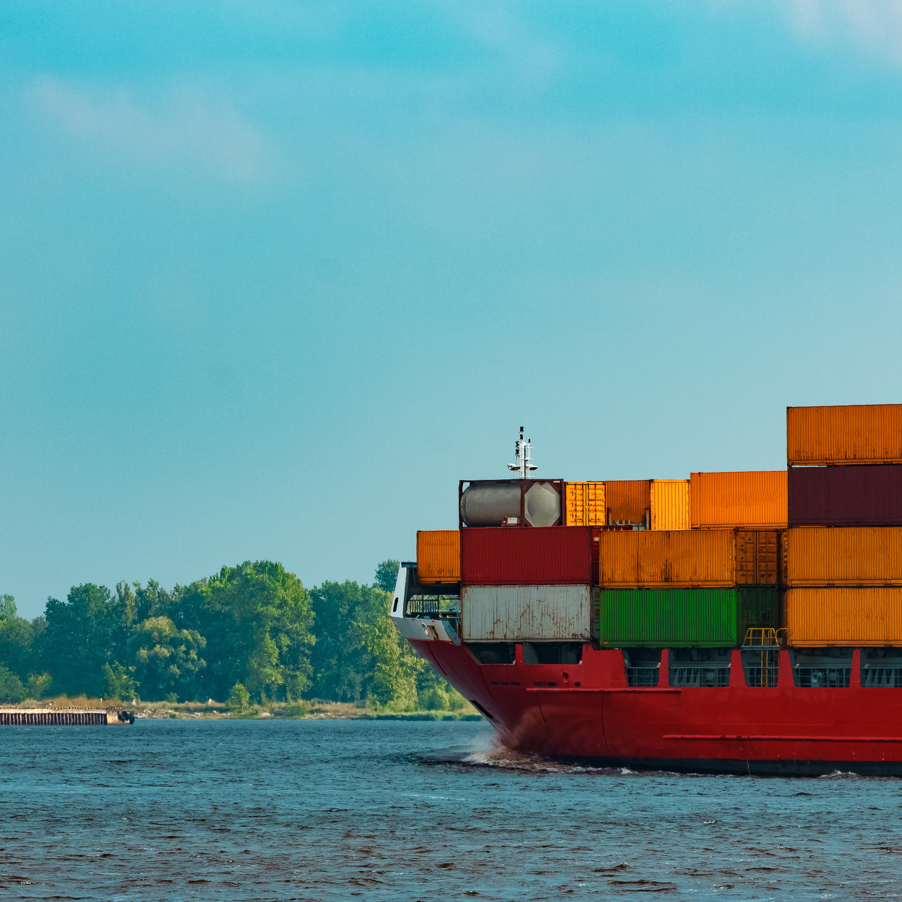 Red cargo ship featuring big, blue, and boat, a Transportation Photo by ...