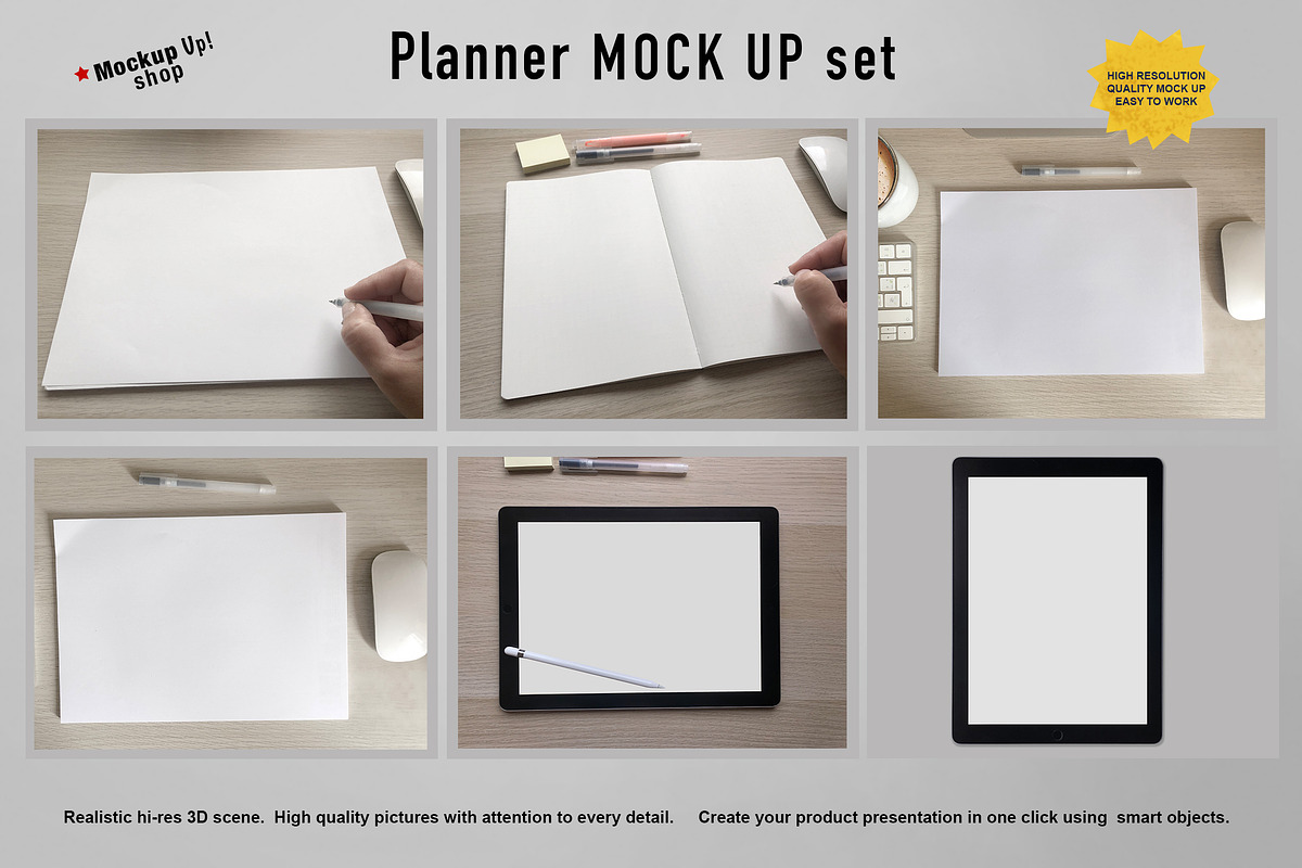 Planner Mockup Set, a Product Mockup by Mockup Up!