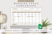 Wedding Venue Comparison Spreadsheet, a Templates & Theme by BRANDcontent
