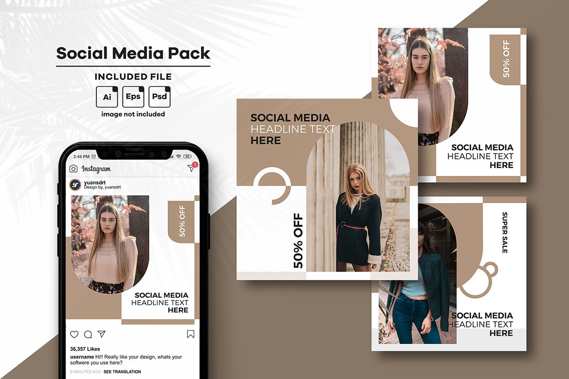 Social Media Post Template, a Social Media Template by yuanesei