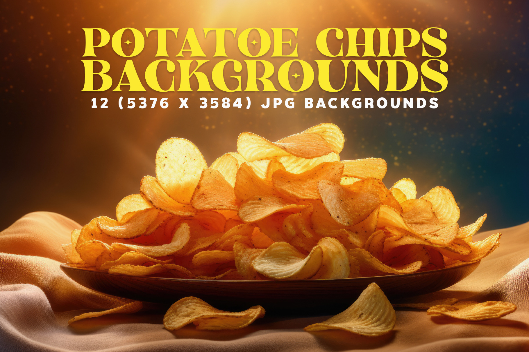 12 Tasty Potatoe Chip Backgrounds, a Background Graphic by HipFonts