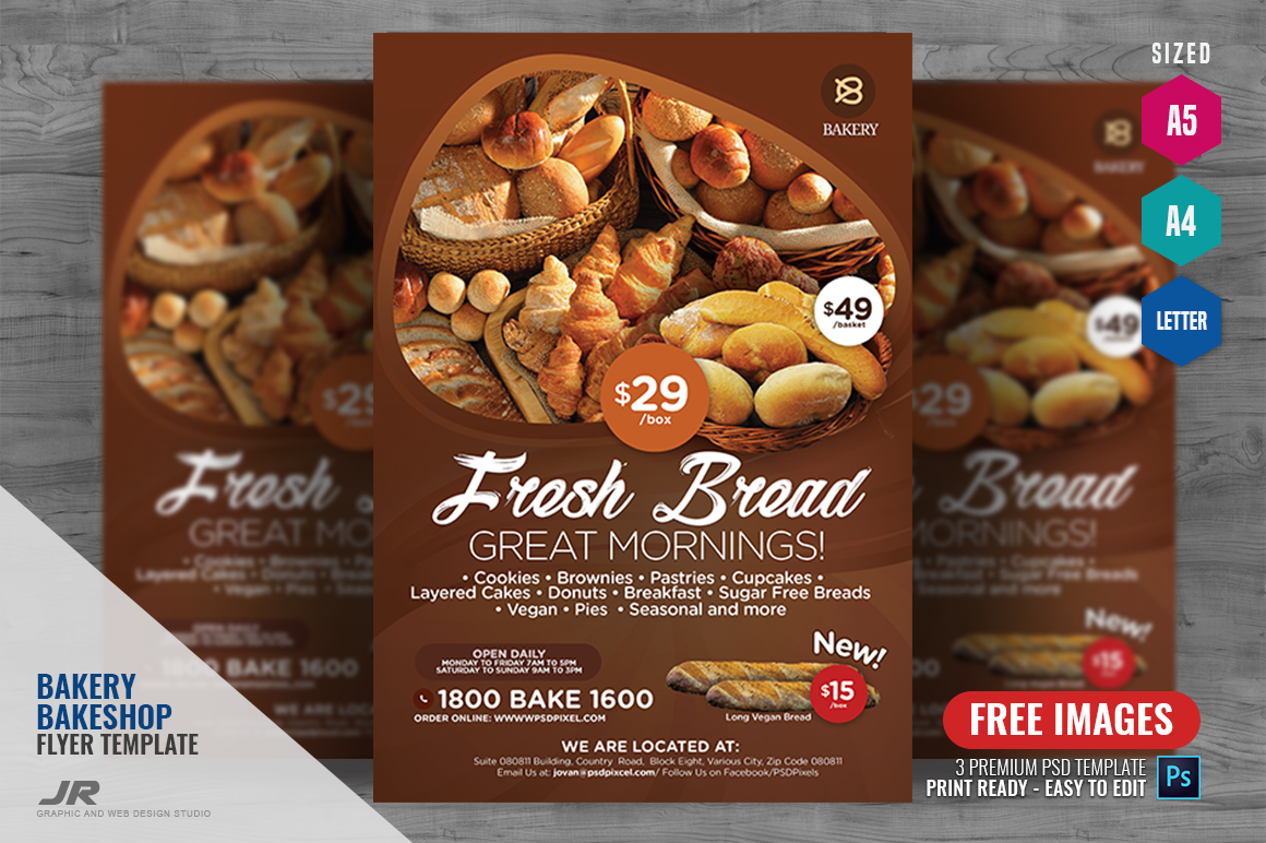 Bakery Flyer, a Flyer Template by PSDPixel