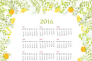2016 Calendar with floral collection, a Card Template by MooBeer