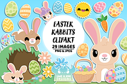 Easter Rabbits Clipart, a Seasonal Illustration by Lime & Kiwi Designs