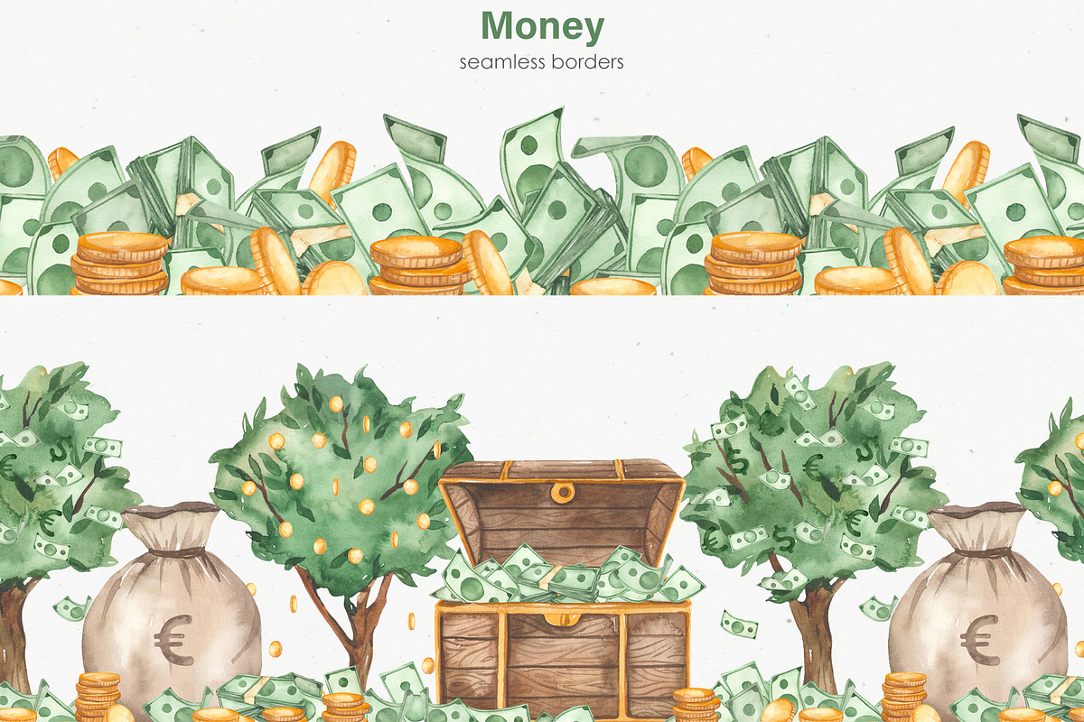 Money watercolor collection