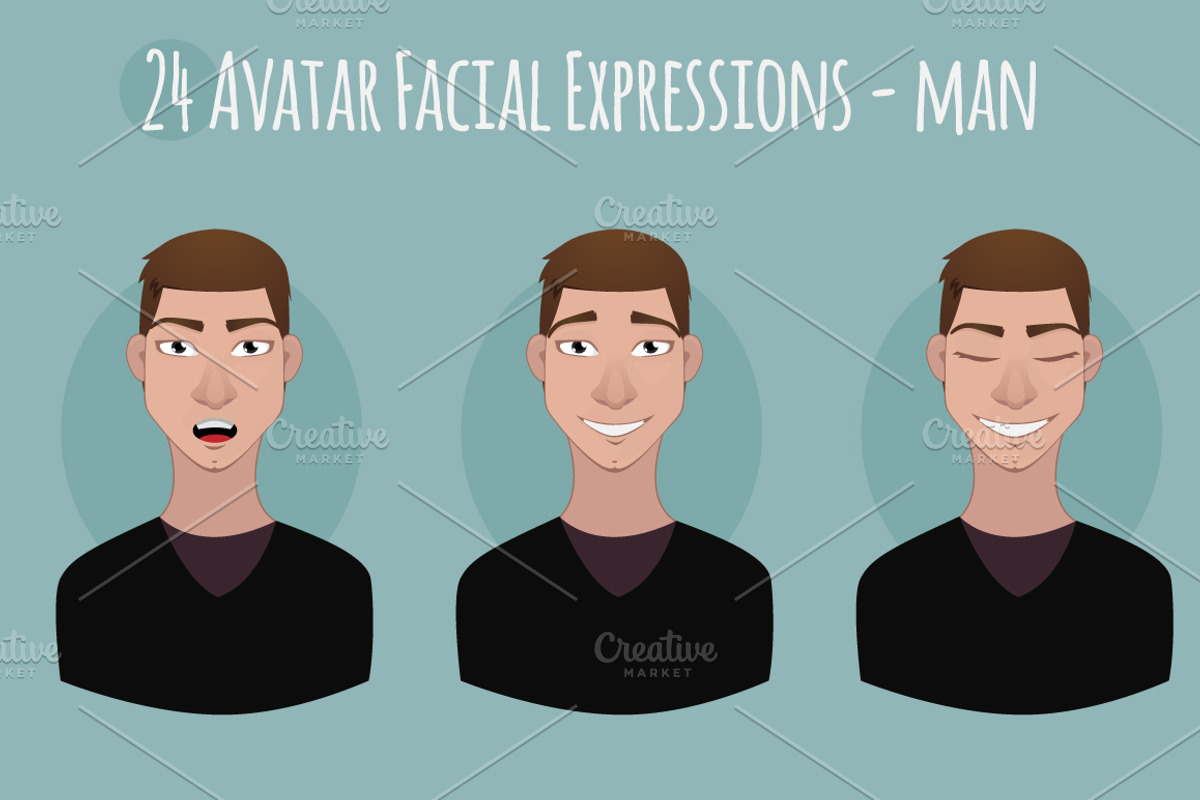 24 Avatar Facial Expressions, an Illustration by Beatriz Gascón ...
