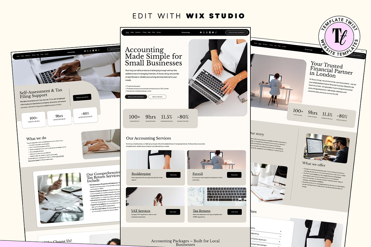 Accountant Wix Studio Website, a Wix Template by Template Twist Shop