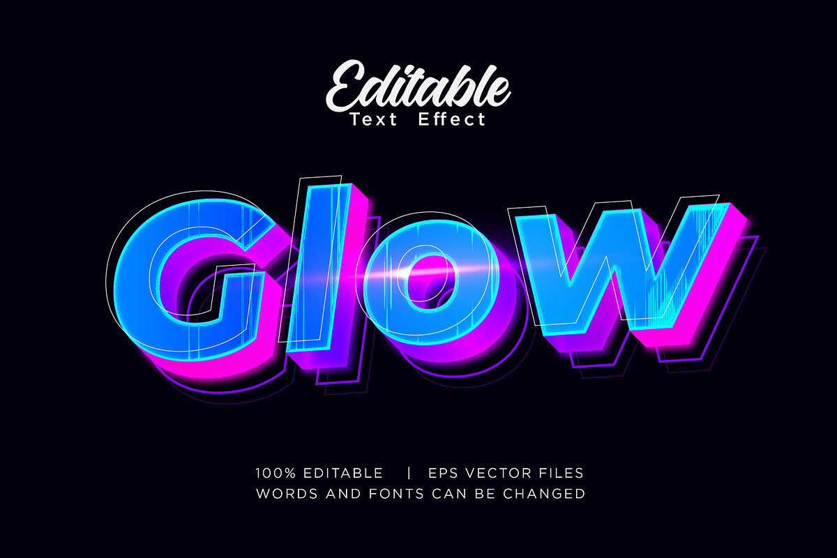 typography text effect in glow neon, a Plug-in Add-On by yokbisayok ...