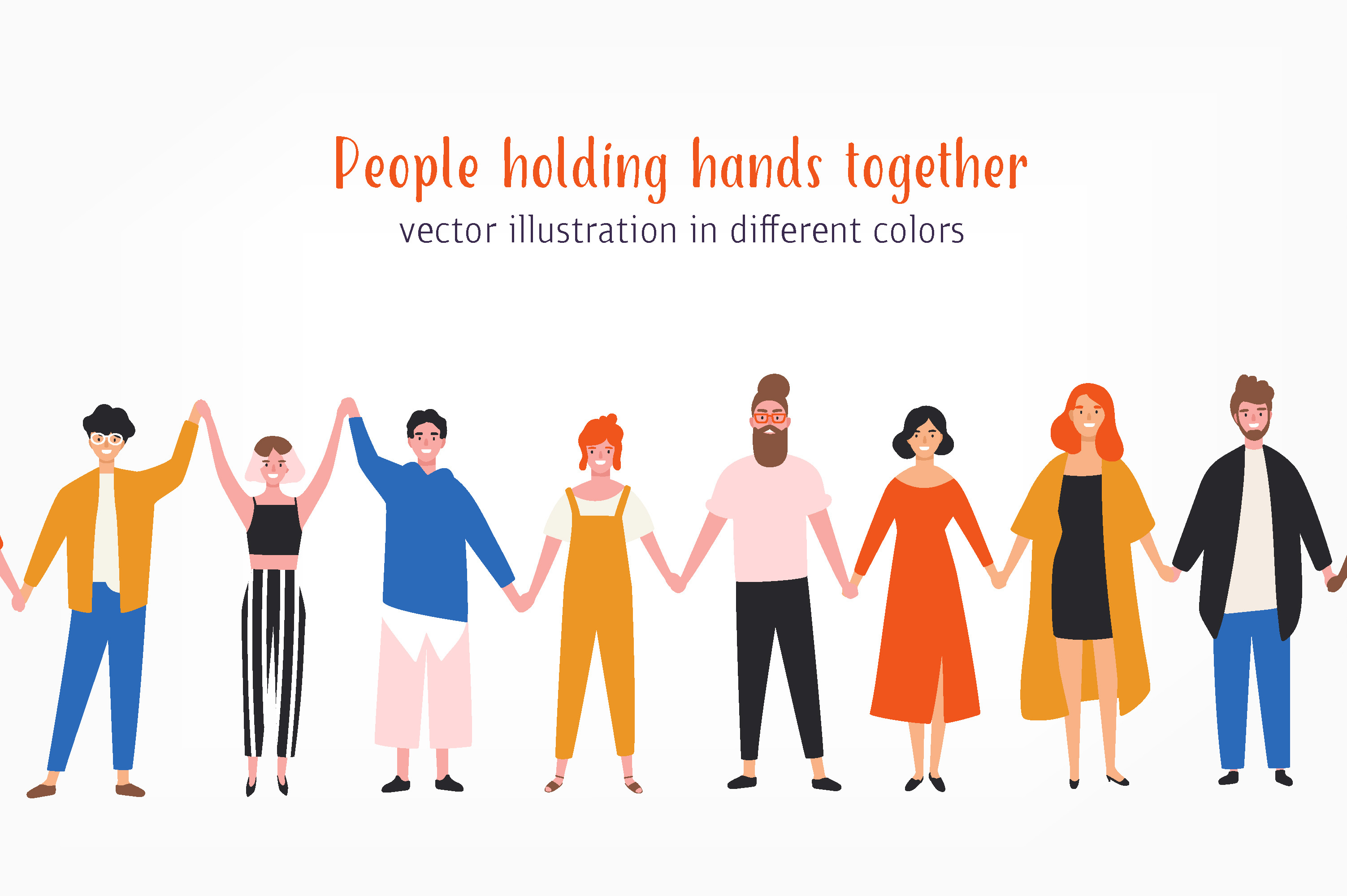 People holding hands, a Person Illustration by Good Studio