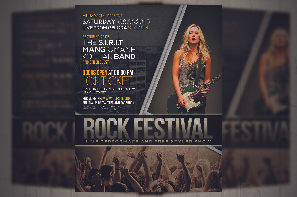 Rock Festival Flyer / Poster, a Flyer Template by Septian | Creative Market