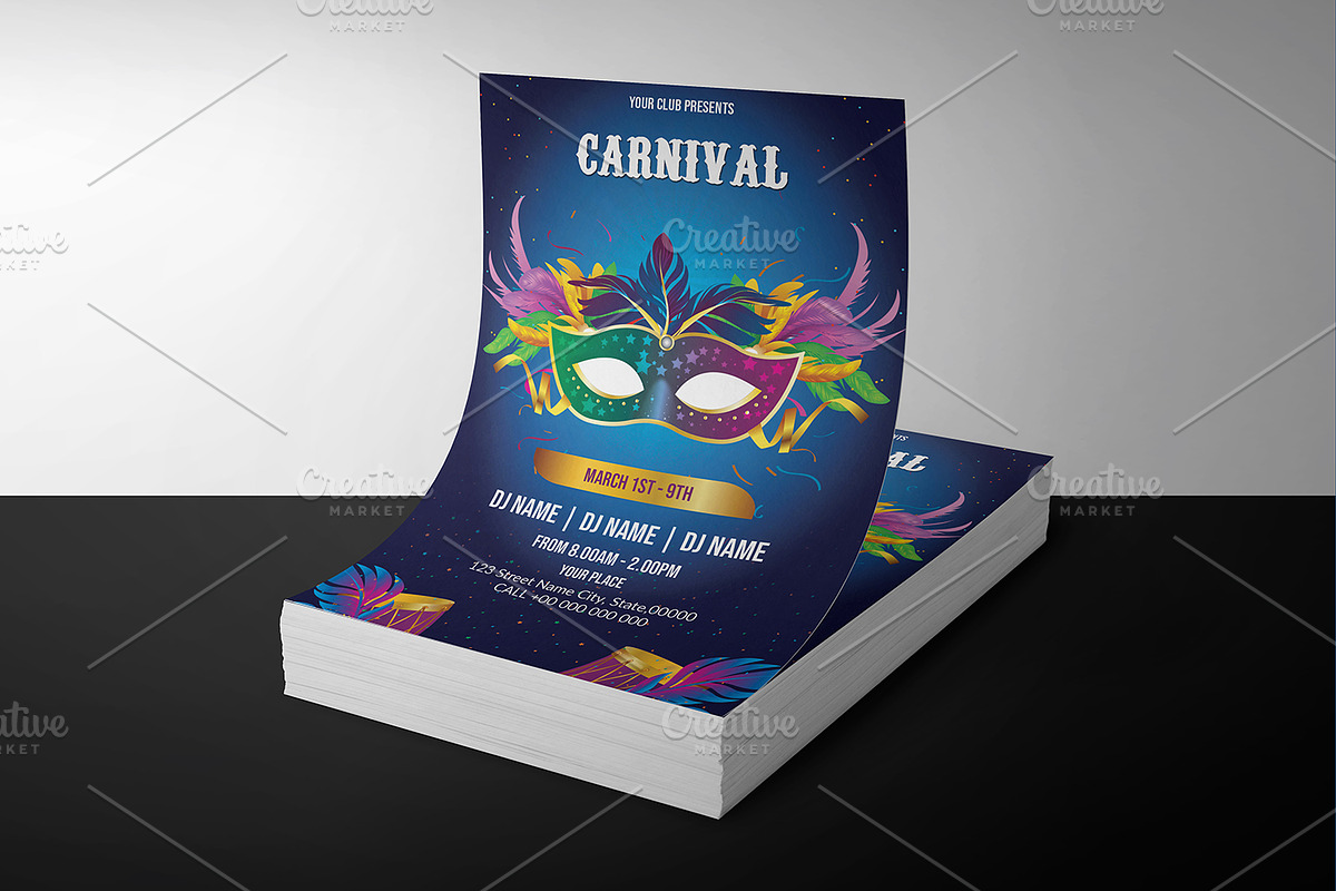 Printable Carnival Flyer V956, a Flyer Template by Template Shop