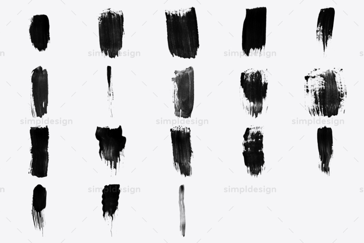 98 Stamp Paint Dab Photoshop Brushes, a Brush Add-On by SimplDesign