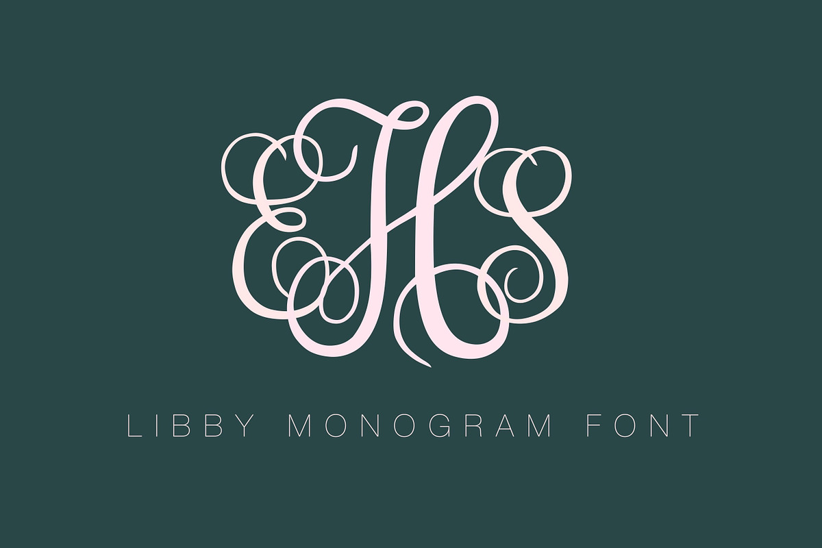 Libby OTF Desktop Web Monogram Font, a Script Font by HERRINGTON DESIGN