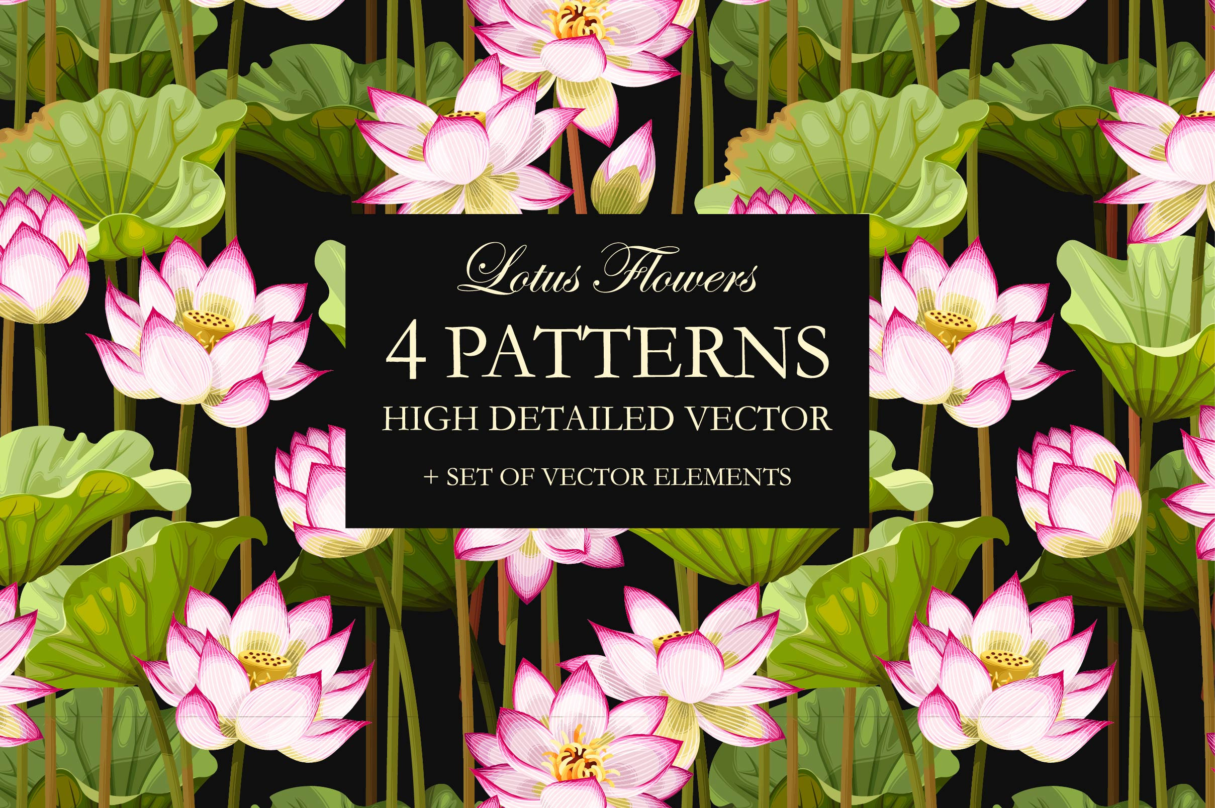 Lotus Patterns, a Pattern Graphic by GreyLilac