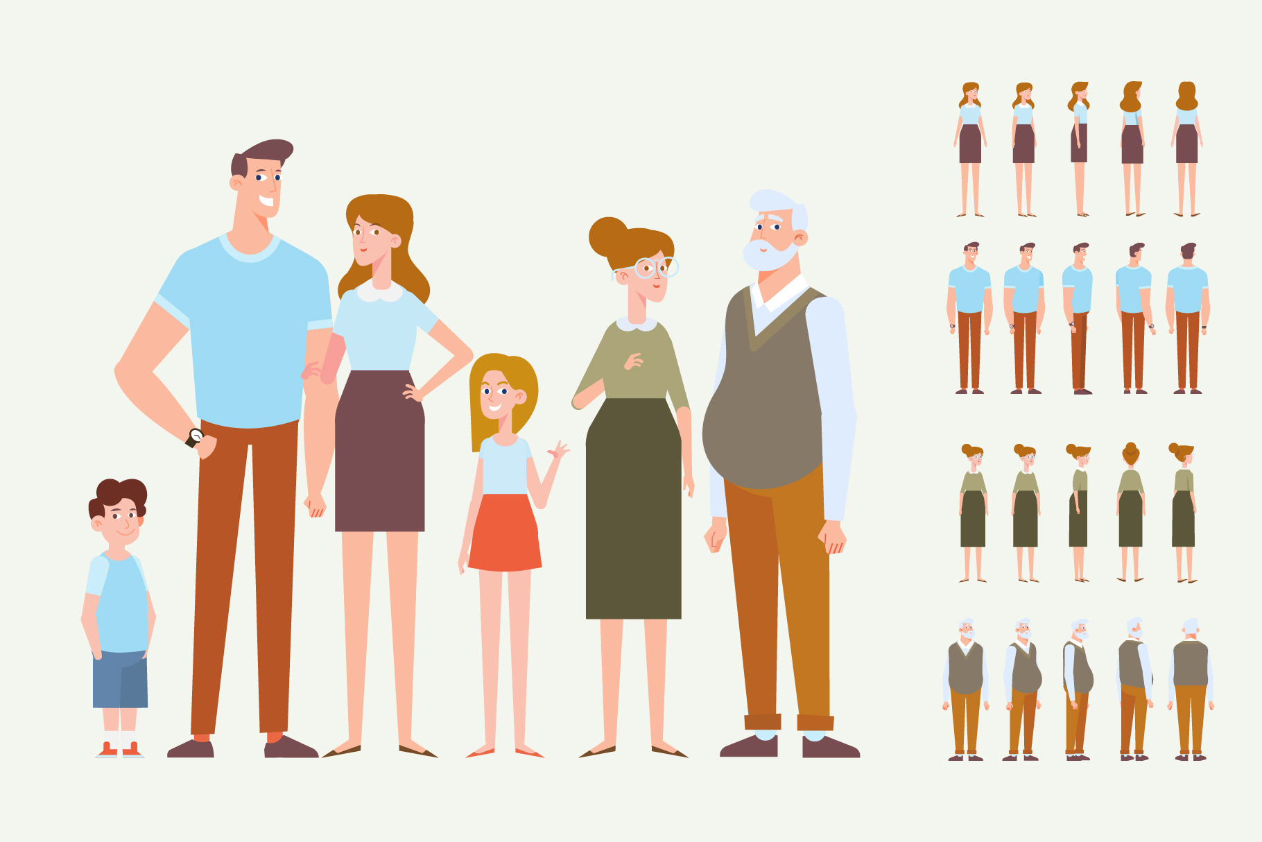 Vector Family animation set, a Person Illustration by Vector_Art