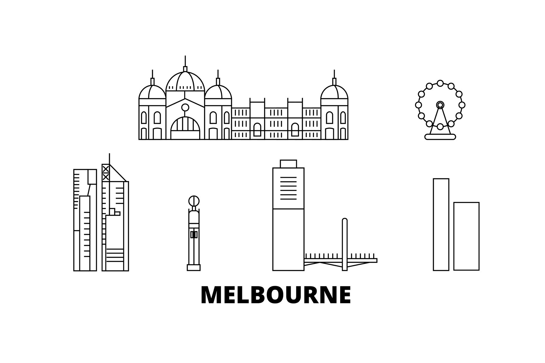 Australia, Melbourne City line, a Work Illustration by urban icon