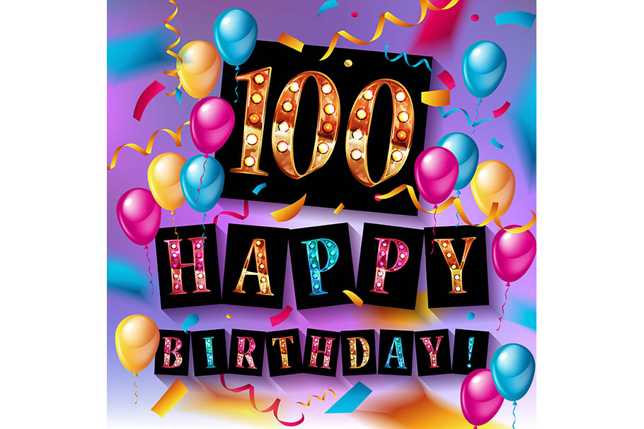 Happy birthday 100 years anniversary | Background Graphics ~ Creative ...