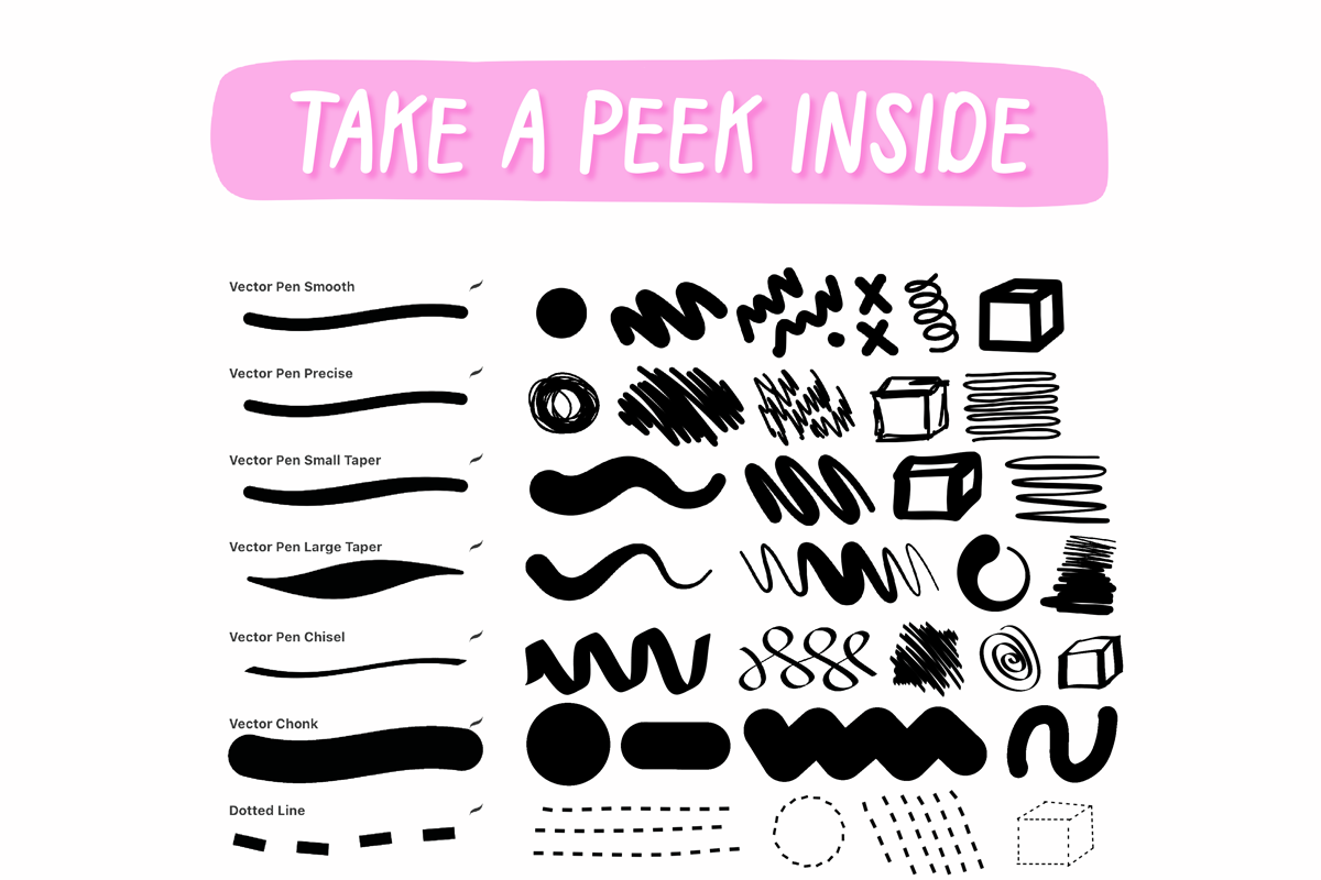 'VECTOR' PENS - For Procreate, a Brush Add-On by VisualTimmy | Creative ...